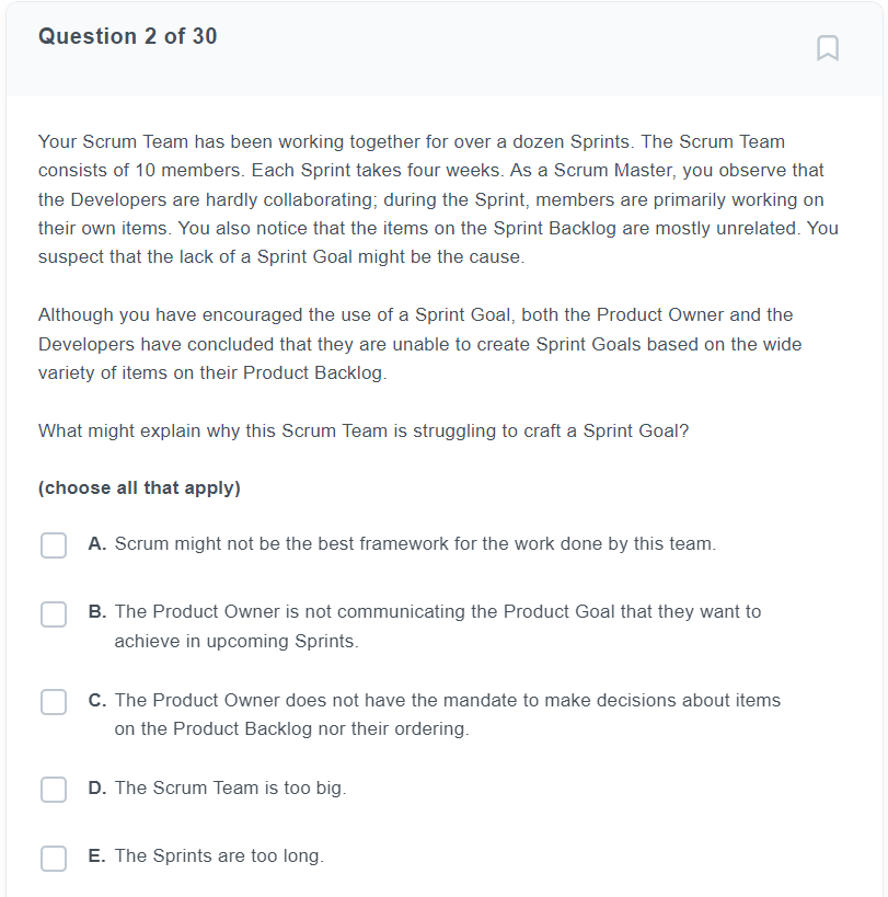 Solved Your Scrum Team has been working together for over a | Chegg.com