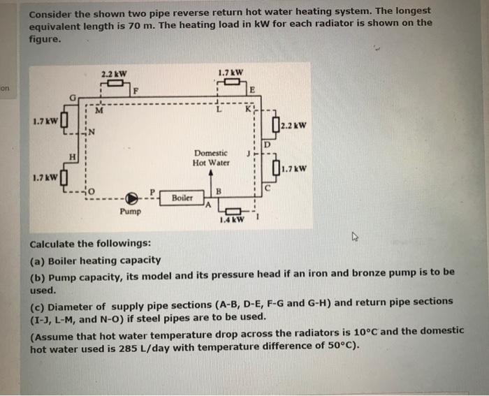 Consider the shown two pipe reverse return hot water | Chegg.com