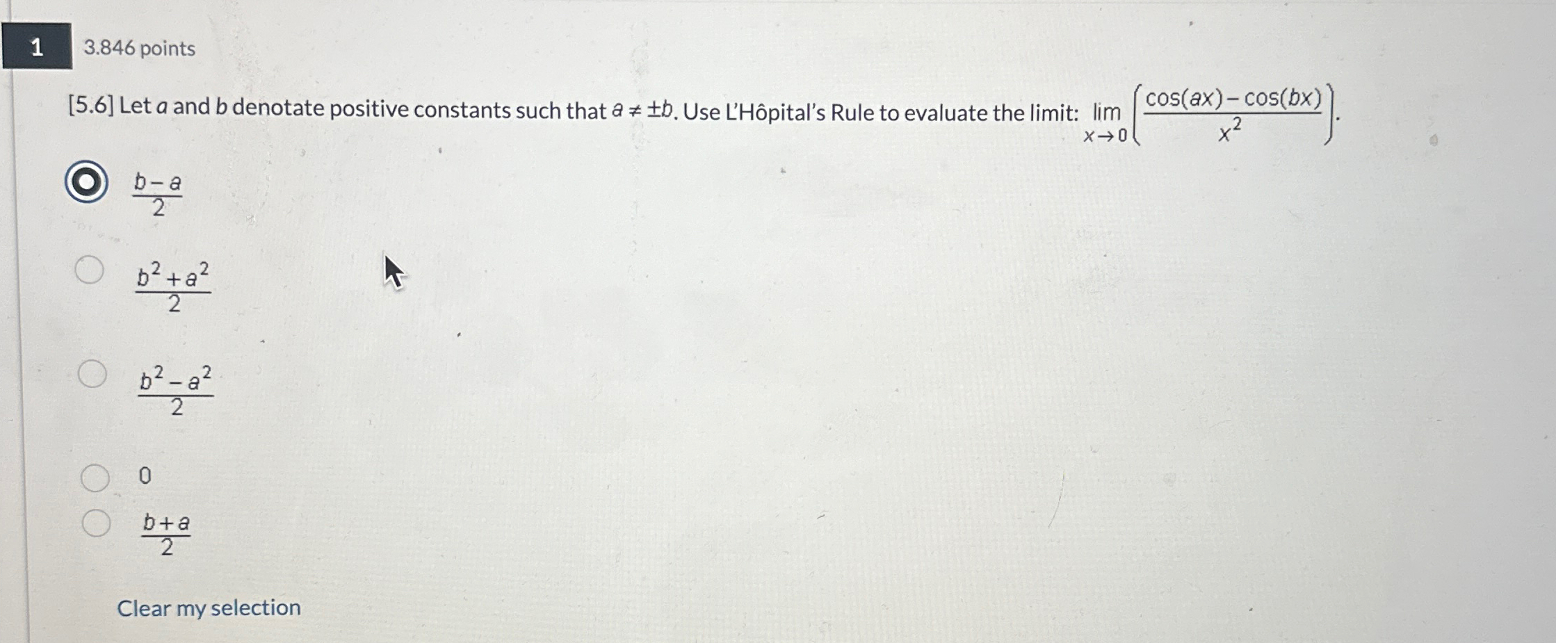 Solved 1,3.846 ﻿points[5.6] ﻿Let a and b ﻿denotate positive | Chegg.com