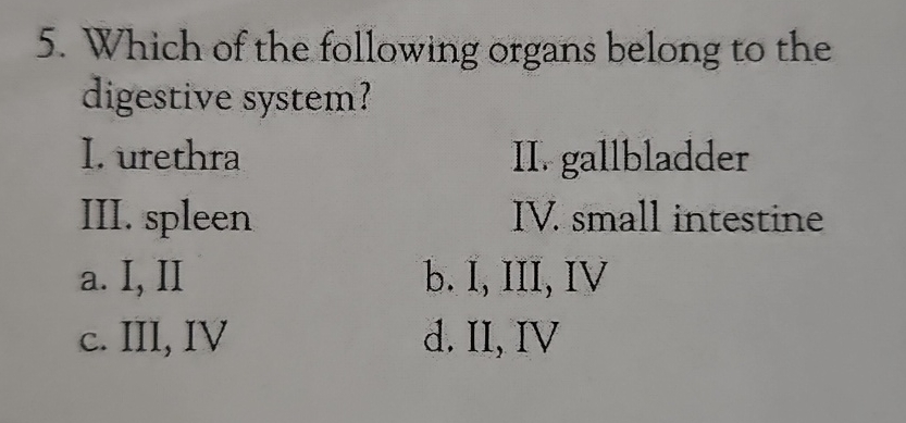 Solved Which of the following organs belong to the digestive | Chegg.com