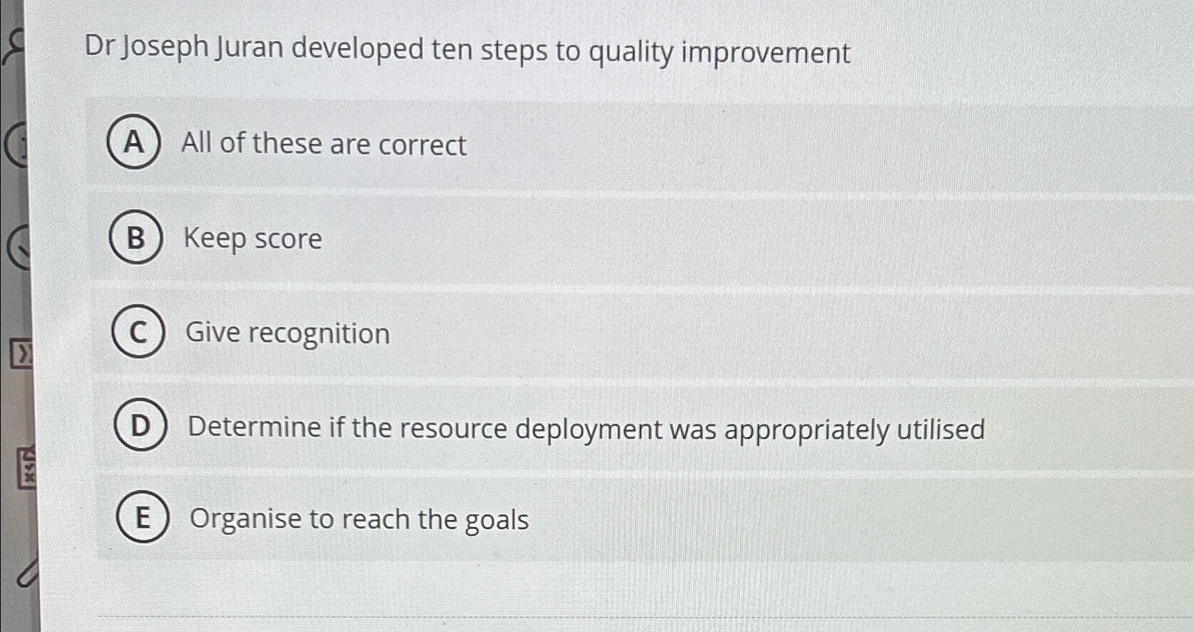 Solved Dr Joseph Juran developed ten steps to quality | Chegg.com