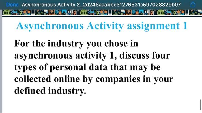 Solved one Asynchronous Activity | Chegg.com