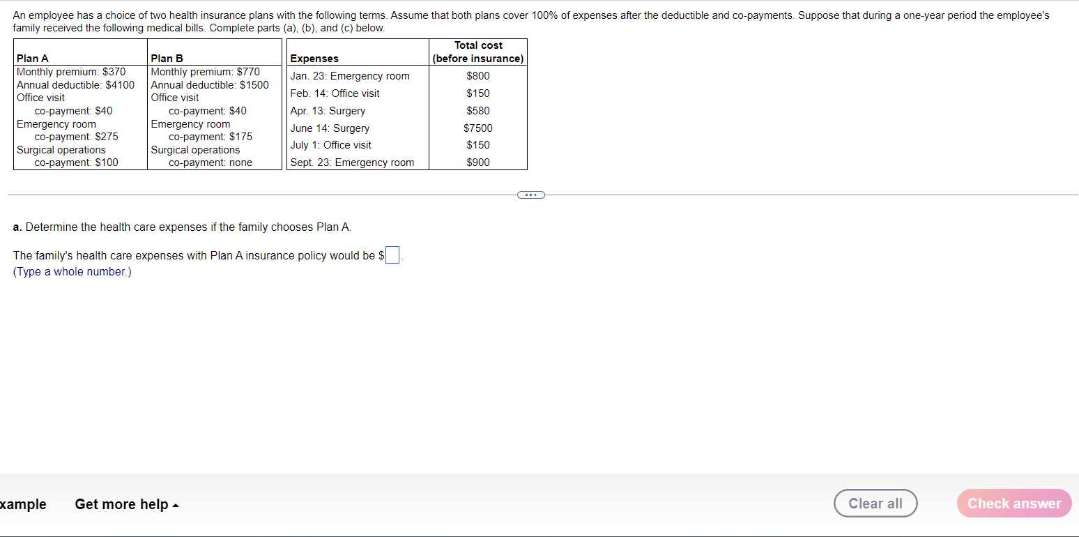 family received the following medical bills. Complete | Chegg.com