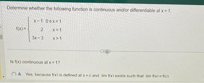 Solved Determine whether the following function is | Chegg.com