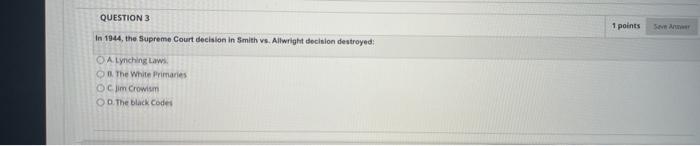 Solved QUESTION 3 1 points In 1944, the Supreme Court | Chegg.com