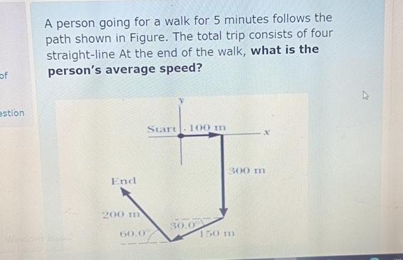 Solved A person going for a walk for 5 ﻿minutes follows the | Chegg.com