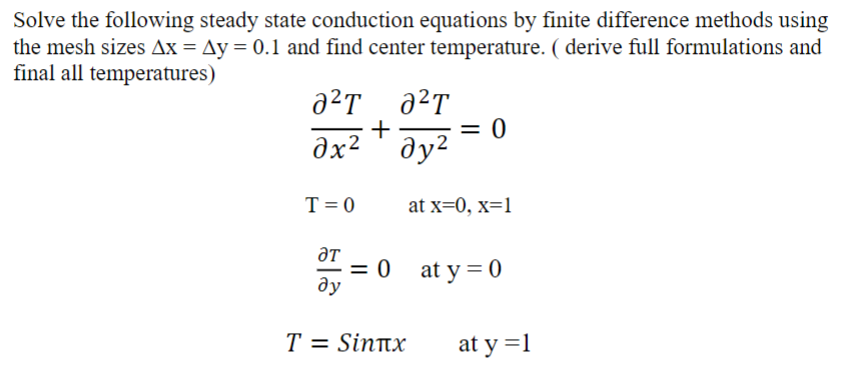 Solved Solve the following steady state conduction equations | Chegg.com