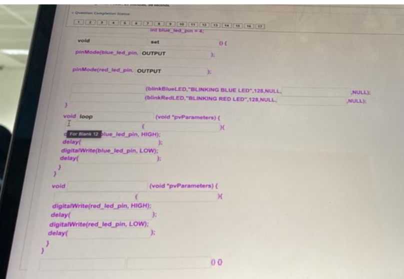 Solved We want to let two LEDs blink simultaneously:A blue | Chegg.com