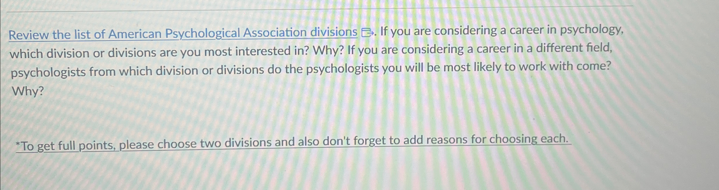 Solved Review the list of American Psychological Association | Chegg.com