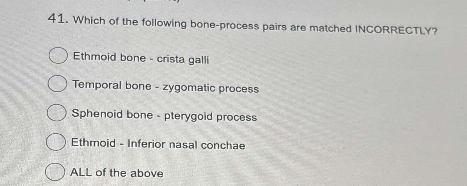 Solved Which of the following bone-process pairs are matched | Chegg.com