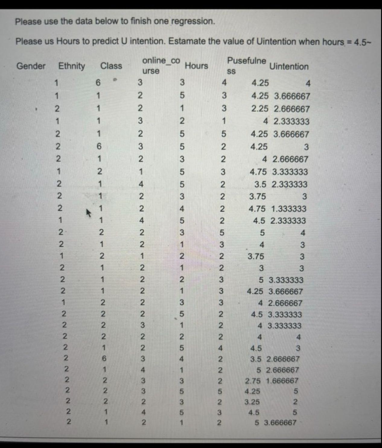 Solved Please use the data below to finish one | Chegg.com