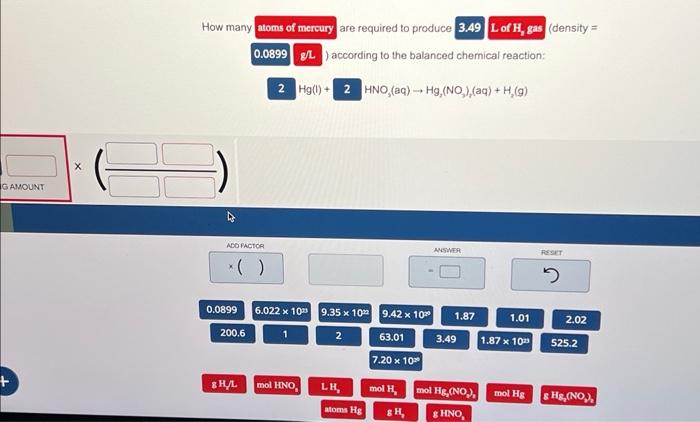 Solved Hg(l)+HNO3(aq)→Hg2(NO)2)2(aq)+H2( g) | Chegg.com