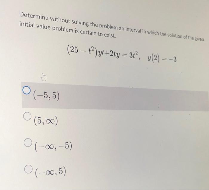 Solved Determine without solving the problem an interval in | Chegg.com