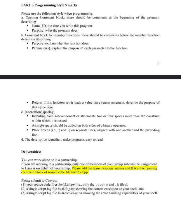 PART 1 Implementiag myshell and Capturing Result 4 | Chegg.com