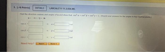 Solved Find the direction cosines and angles ot a and show | Chegg.com