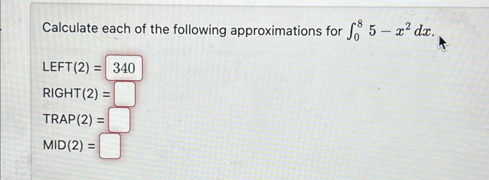 Solved Calculate each of the following approximations for | Chegg.com