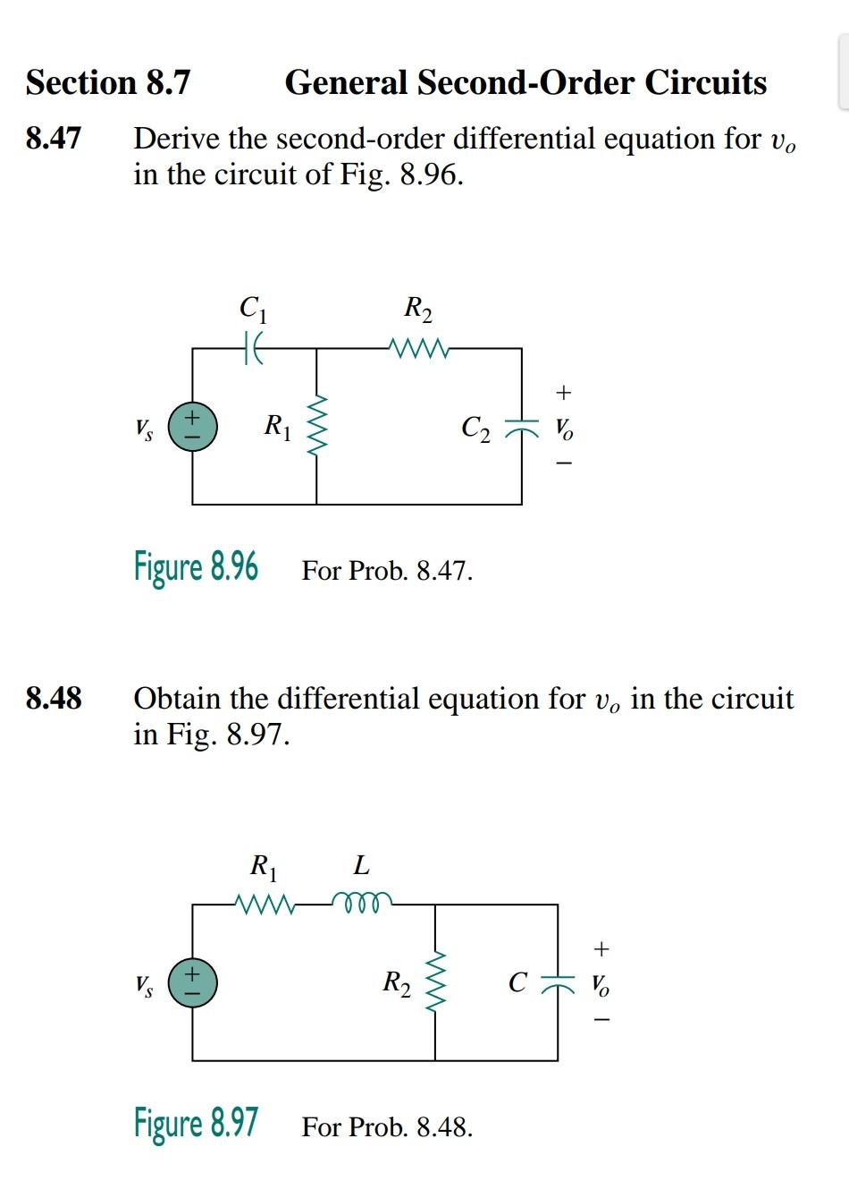 Solved Section 8.7 General Second-Order Circuits 8.47 Derive | Chegg.com