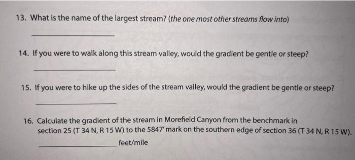 Calculating gradient of a stream 4. A. What is the | Chegg.com