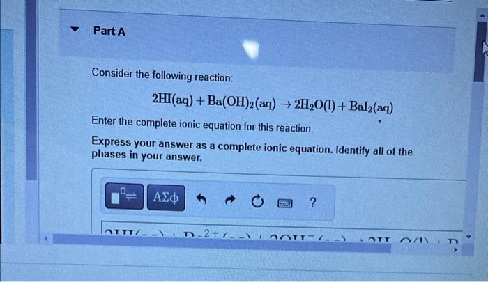 Solved Consider the following reaction: | Chegg.com