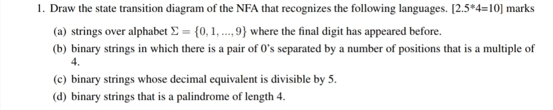 Solved Draw the state transition diagram of the NFA that | Chegg.com