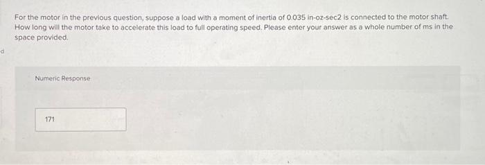 For the motor in the previous question, suppose a | Chegg.com