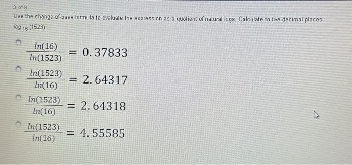 Solved Use the change-of-base formula to evaluate the | Chegg.com