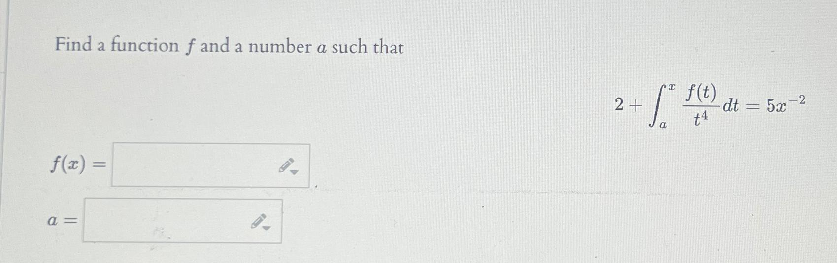 Solved Find a function f ﻿and a number a such | Chegg.com