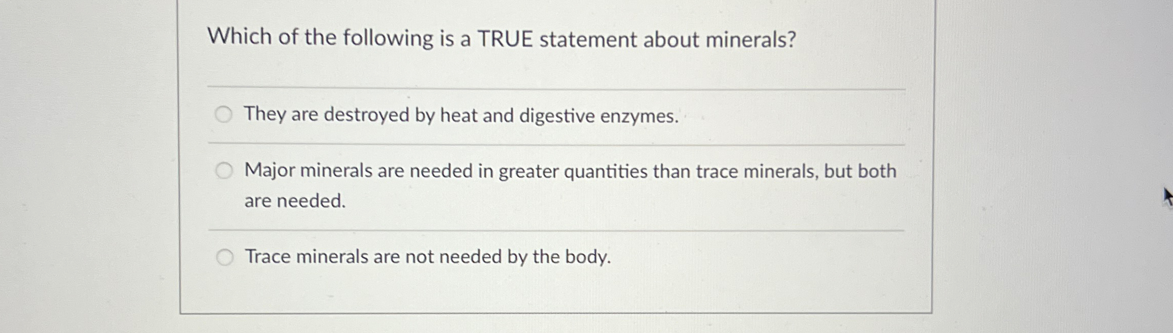 Solved Which of the following is a TRUE statement about | Chegg.com