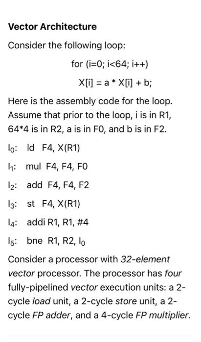 Solved computer architecture a.The vector processor does not | Chegg.com
