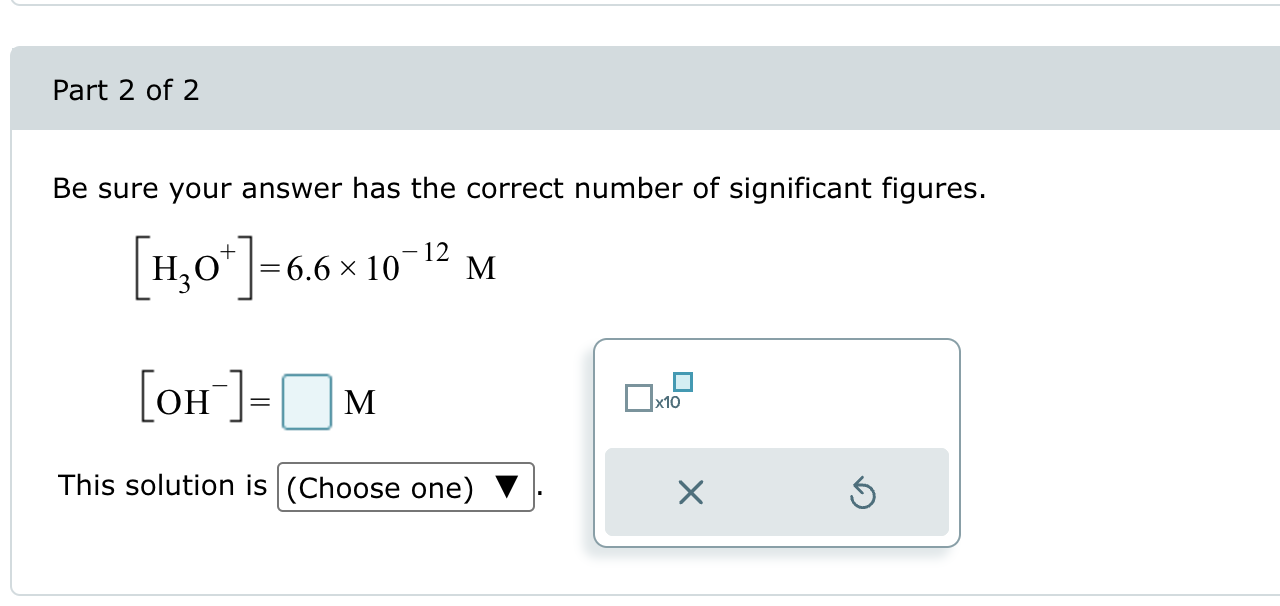 Solved Calculate the value of OH-from the given H3O+in each | Chegg.com