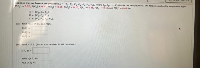 Solved Suppose that we have a sample space | Chegg.com