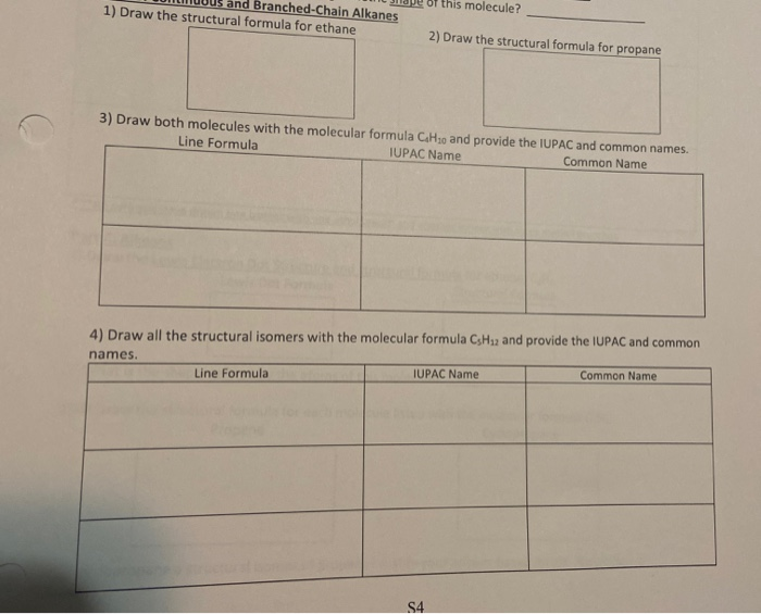 Solved Branched-Chain Alkanes 1) Draw the structural formula | Chegg.com