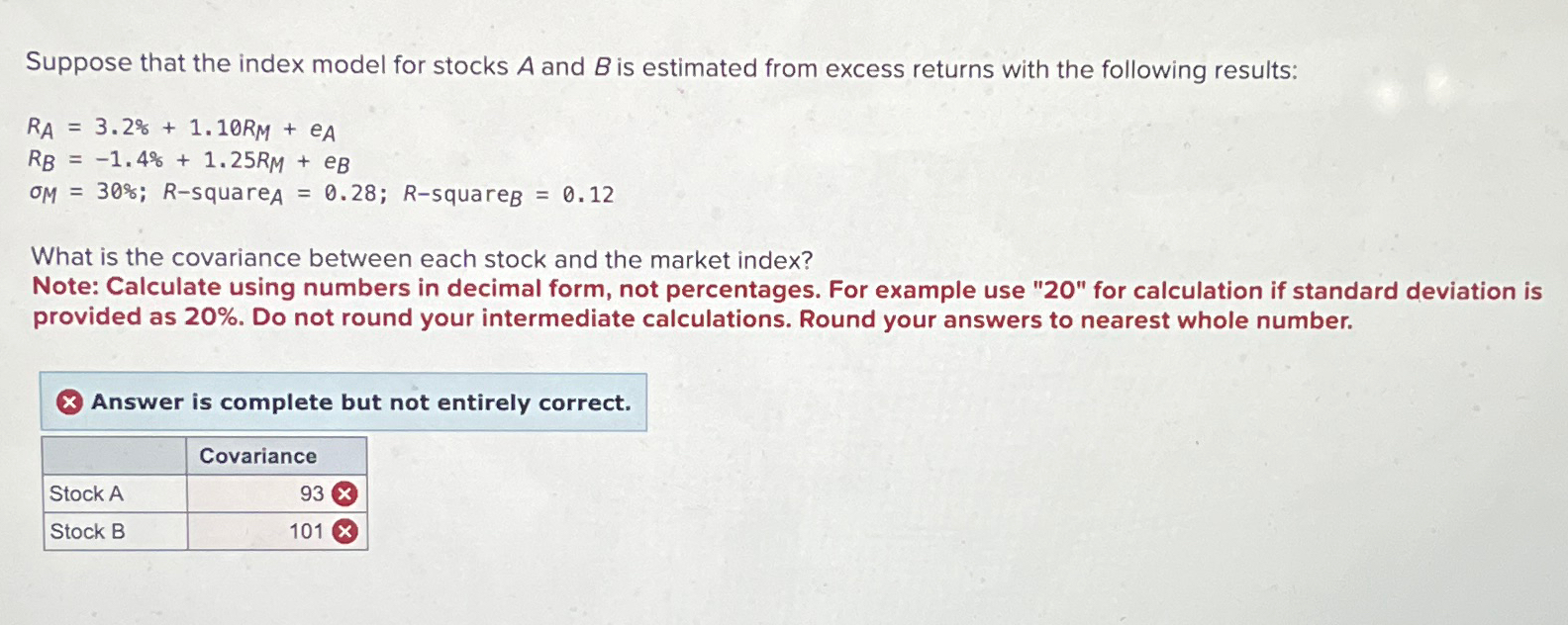 Solved Suppose that the index model for stocks A and B ﻿is | Chegg.com