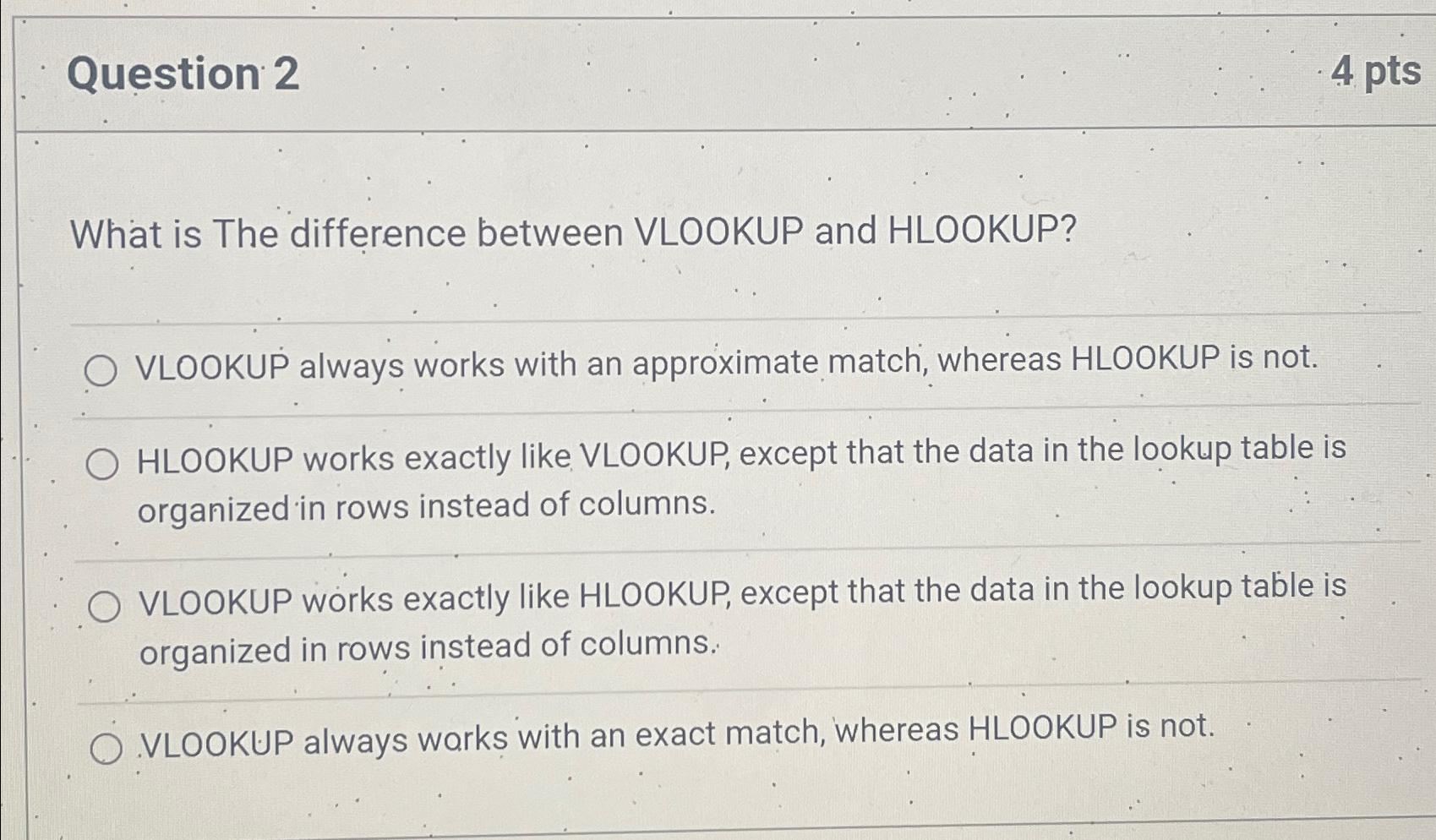 Solved Question 24 ﻿ptsWhat is The difference between | Chegg.com