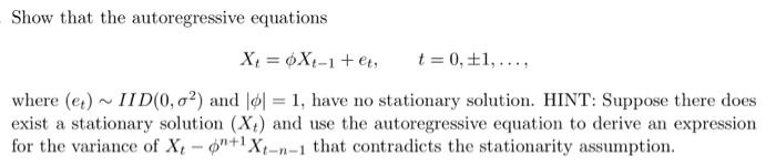 Solved Show that the autoregressive equations | Chegg.com
