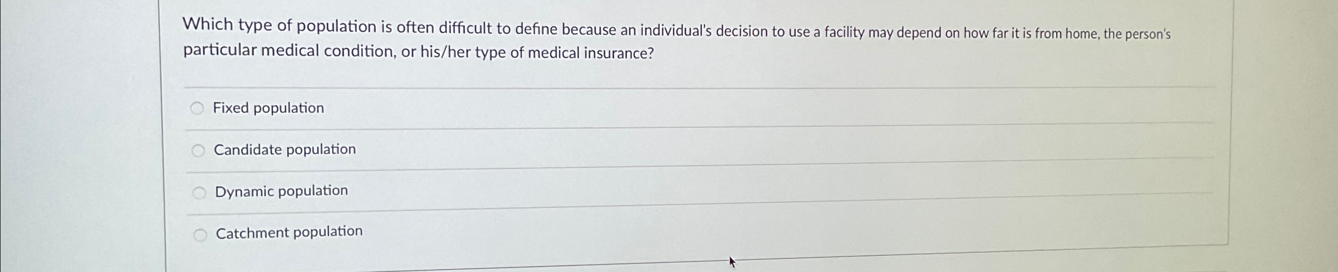 Solved Which type of population is often difficult to define | Chegg.com