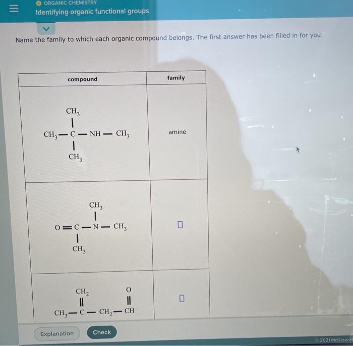 Solved III ORGANIC CHEMISTRY Identifying organic functional | Chegg.com