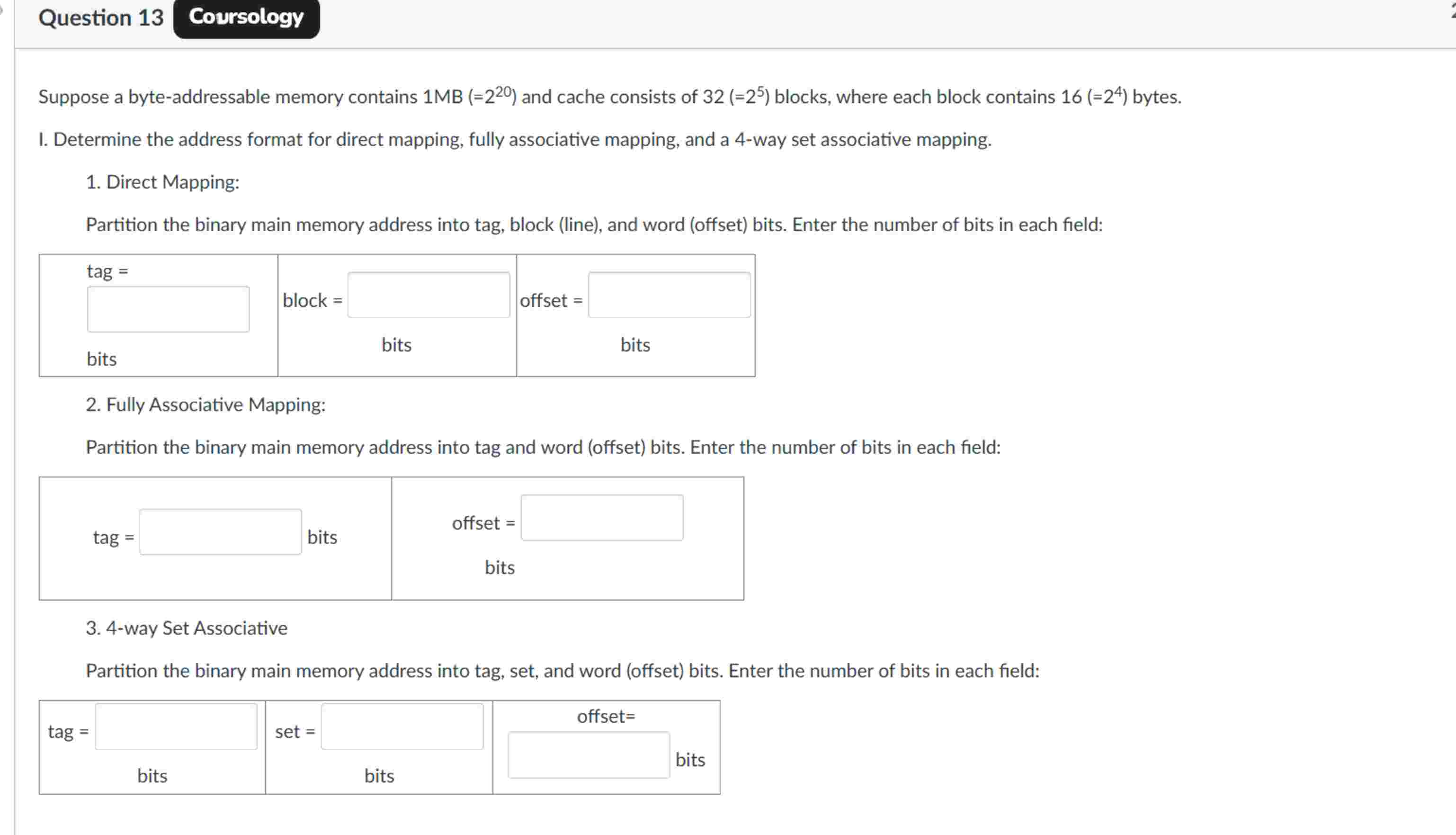 Solved Question 13Suppose a byte-addressable memory contains | Chegg.com
