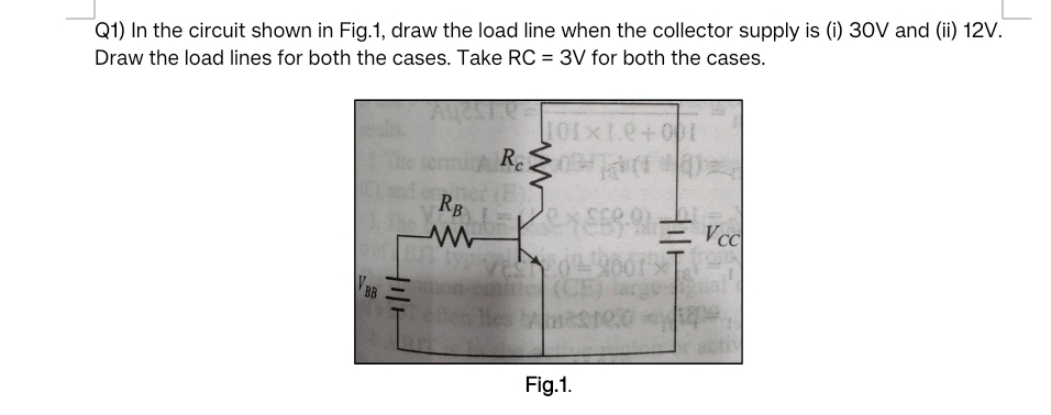 Solved Q1) ﻿In the circuit shown in Fig.1, ﻿draw the load | Chegg.com