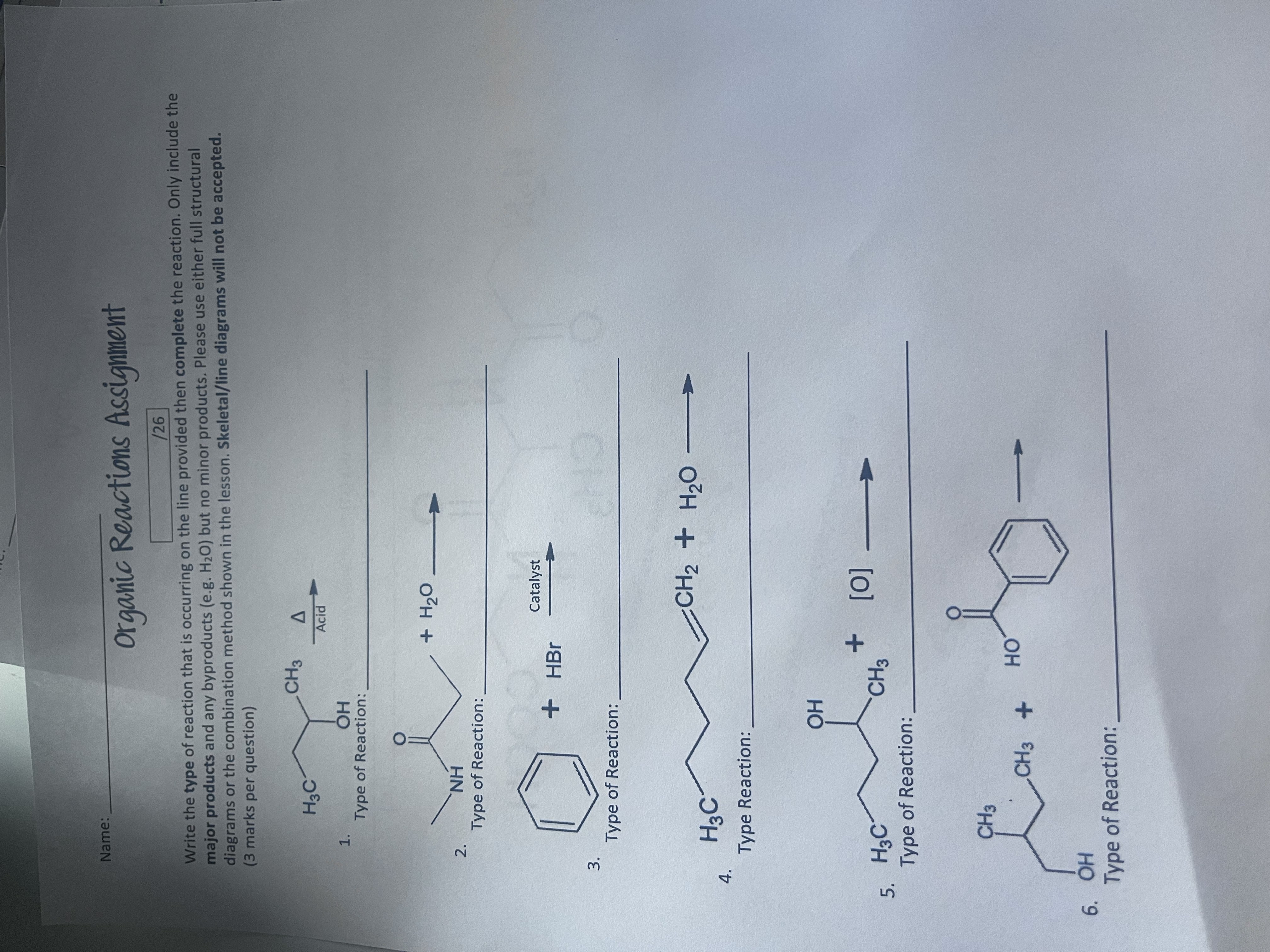 Solved answer all questionsName:Organic Reactions | Chegg.com