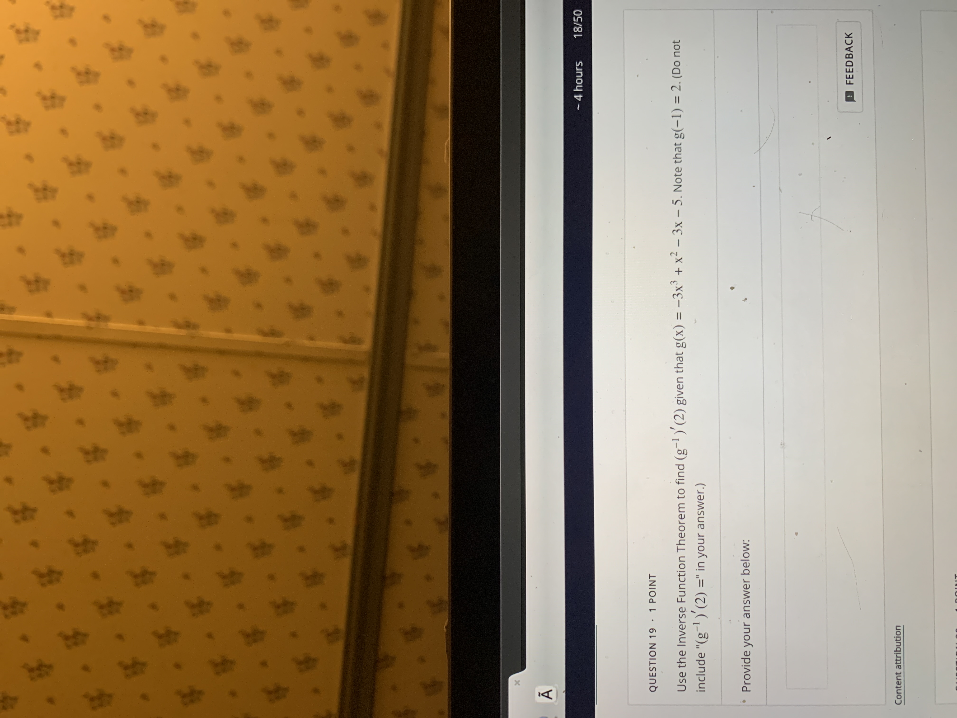 Solved QUESTION 19*1 ﻿POINTUse the Inverse Function Theorem | Chegg.com