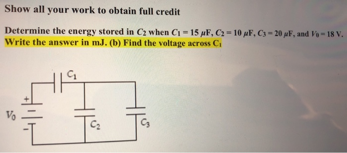 Solved Show all your work to obtain full credit Determine | Chegg.com