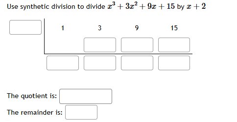 Solved Use synthetic division to ﻿divide | Chegg.com