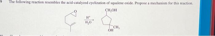 Solved The following reaction resembles the acid-catalyzed | Chegg.com