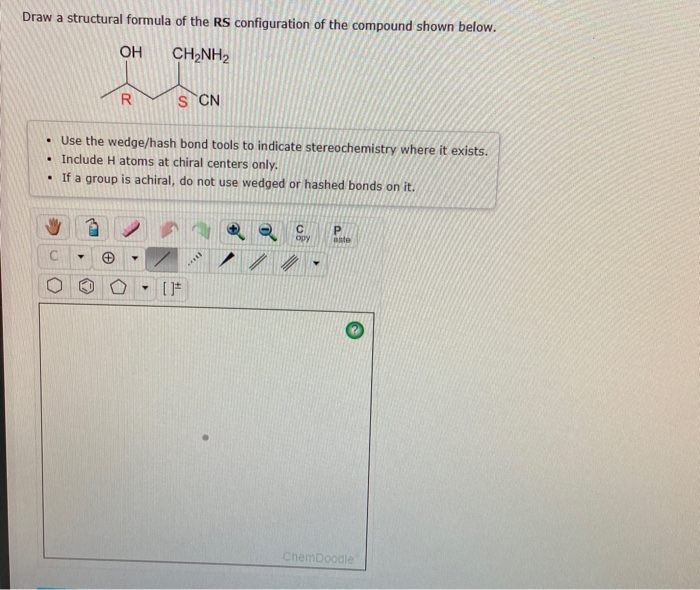 Solved Draw a structural formula of the RS configuration of | Chegg.com