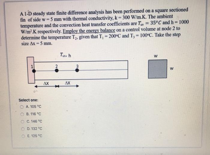 Solved A 1 D Steady State Finite Difference Analysis Has