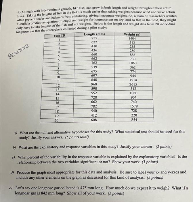 Solved 4) Animals with indeterminant growth, like fish, can | Chegg.com