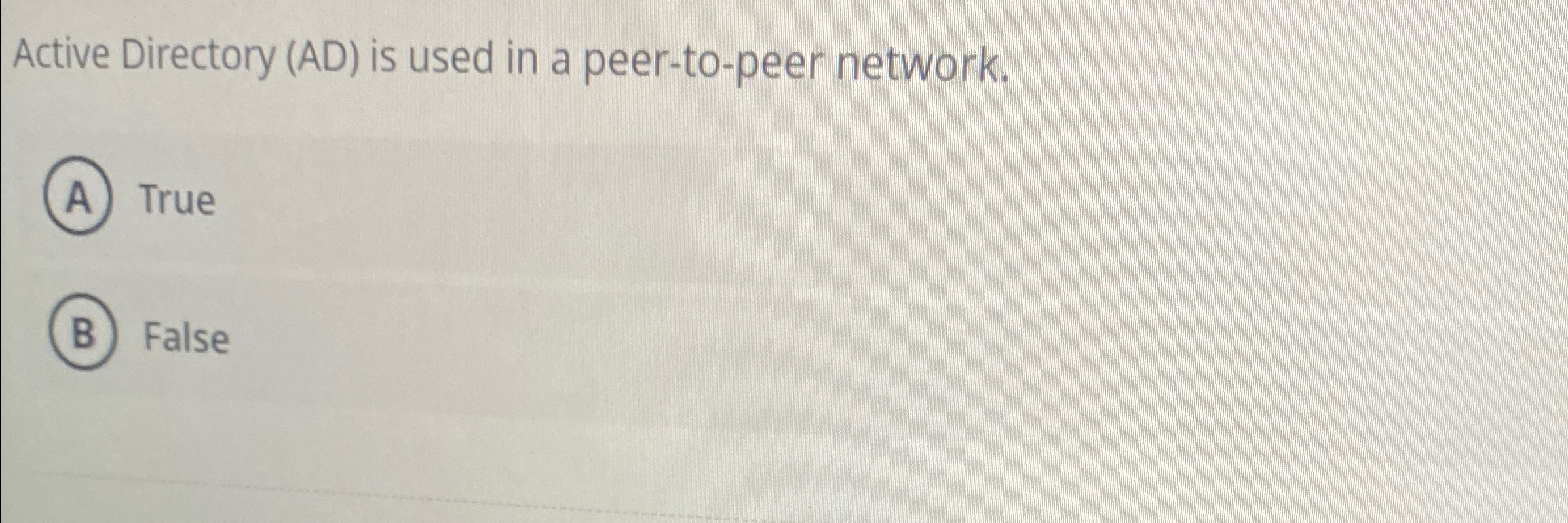 Solved Active Directory (AD) ﻿is used in a peer-to-peer | Chegg.com