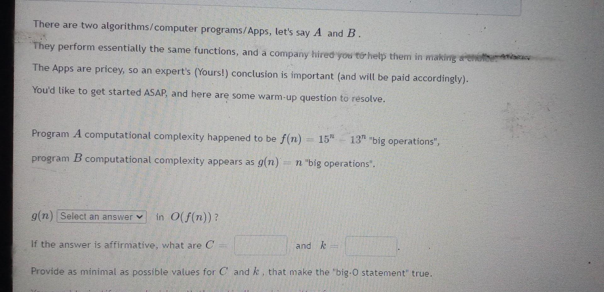 Solved This question is from Big O notation topic of | Chegg.com