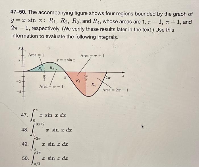 Solved 47-50. The accompanying figure shows four regions | Chegg.com